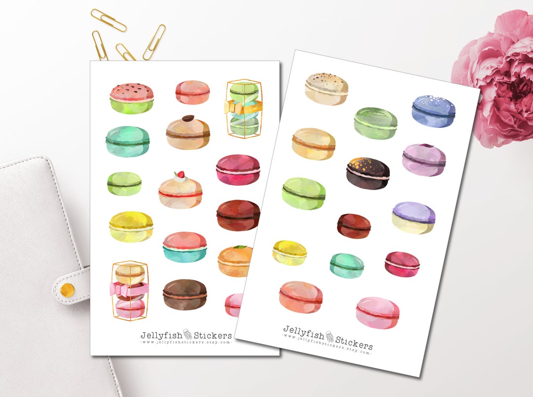 Colorful Macarons Sticker Set Food and Drink Stickers - Etsy