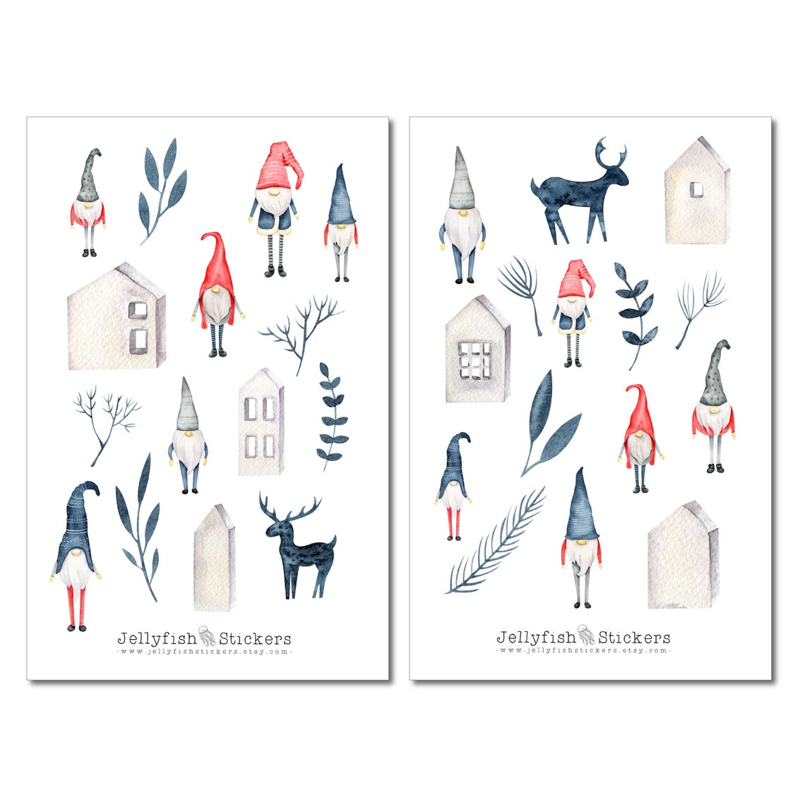 Elves Dwarfs Christmas Sticker Set Journal Sticker Planner | Etsy