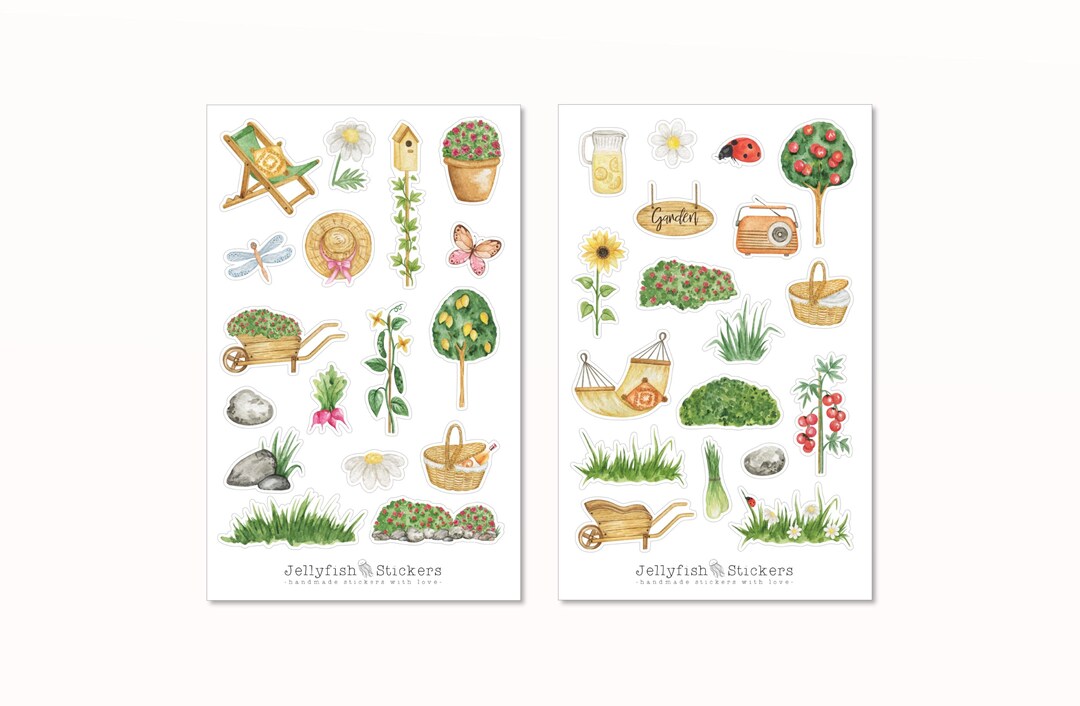 Garden Sticker Set - Planner Stickers, Journal Stickers, Gardening ...