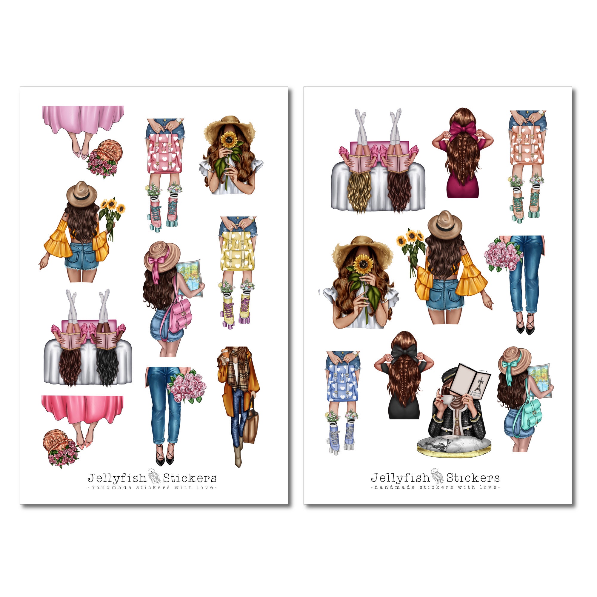 Fashion Girls Sticker Set Journal Planner Stickers Planner | Etsy