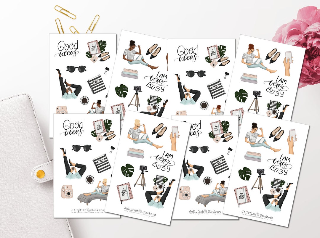 I Am Very Busy Sticker Set Sticker Journal Sticker Planner Sticker Girl ...