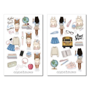 Girls School Sticker Set - Journal Stickers, Planner Stickers, Girls ...