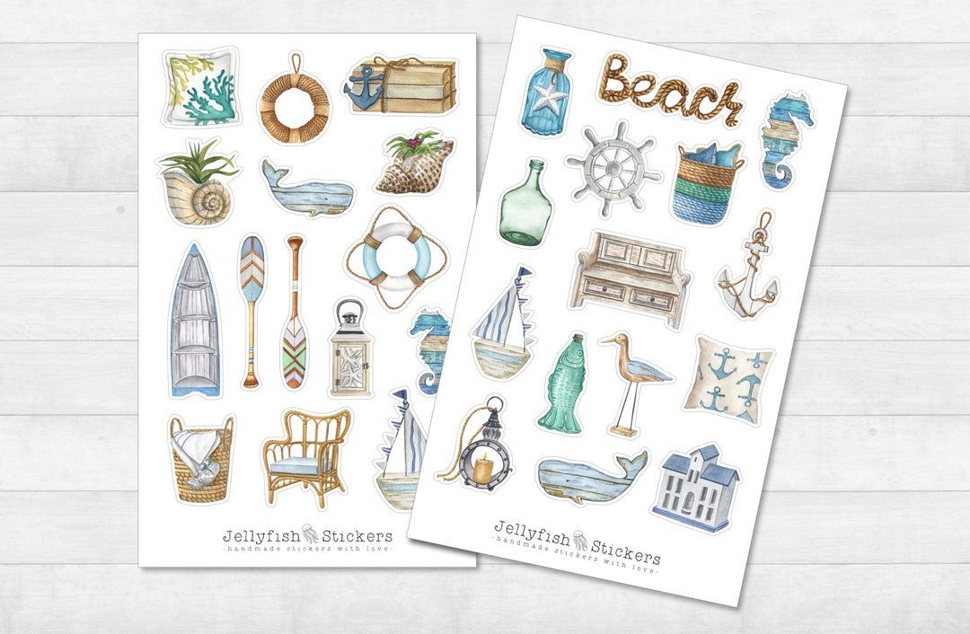 Maritime Sticker Set Stickers Sea, Journal Stickers, Stickers Shells ...
