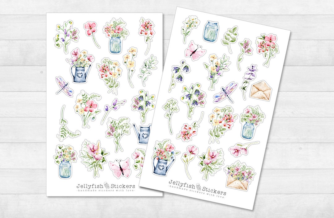 Bouquet Sticker Set Floral Stickers, Journal Stickers, Flower Stickers ...