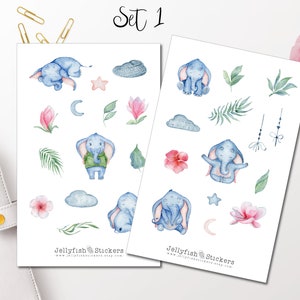 Cute Elephant Sticker Set Journal Sticker Planner Sticker Sticker ...