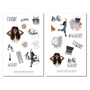 Girls Weekend Sticker Set Journal Sticker Planner Sticker Girl Sticker ...