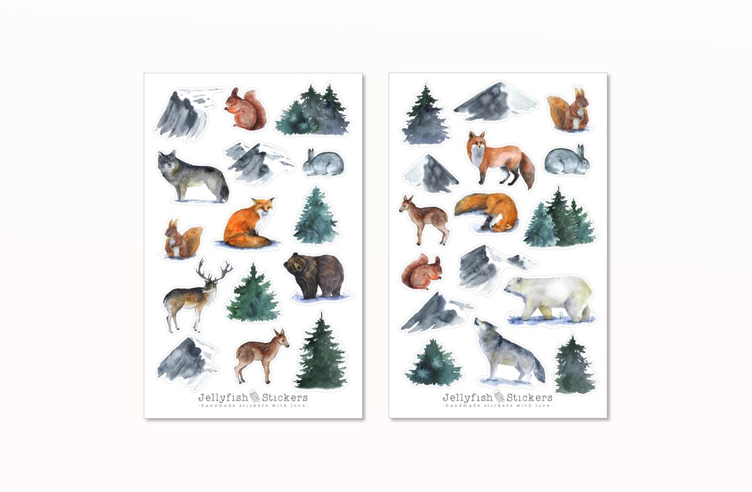 Woodland Animals Sticker Set - Stickers, Journal Stickers, Planner ...