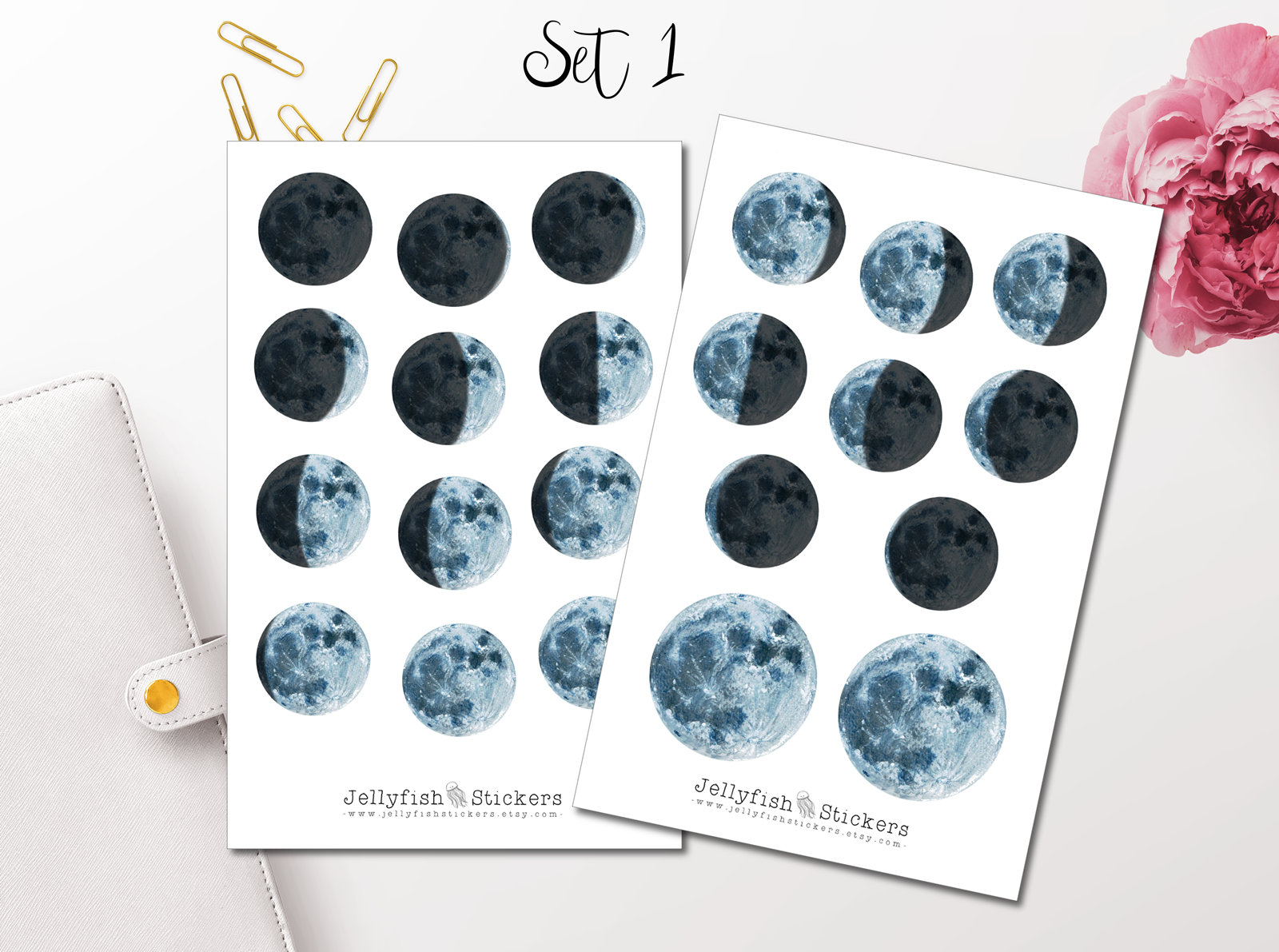 Astrology Sticker Set - Sticker Moon Journal Sticker, Moon Phases ...