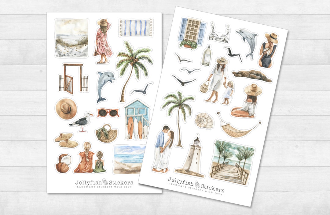 Summer Holiday Sticker Set - Stickers, Journal Stickers, Stickers Beach ...