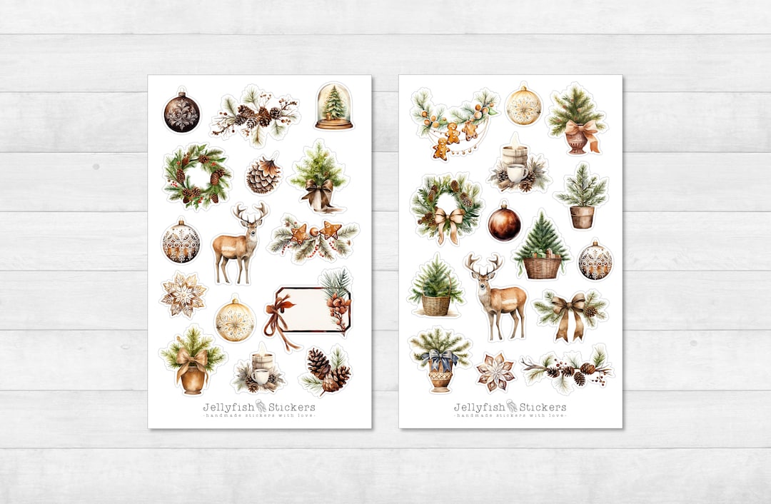 Christmas Sticker Set - Journal Stickers, Planner Stickers, Stickers ...