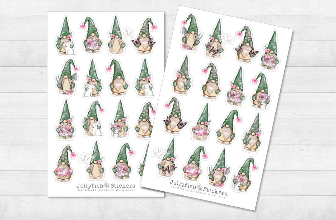 Gnome Spring Sticker Set Stickers, Journal Stickers, Planner Stickers ...