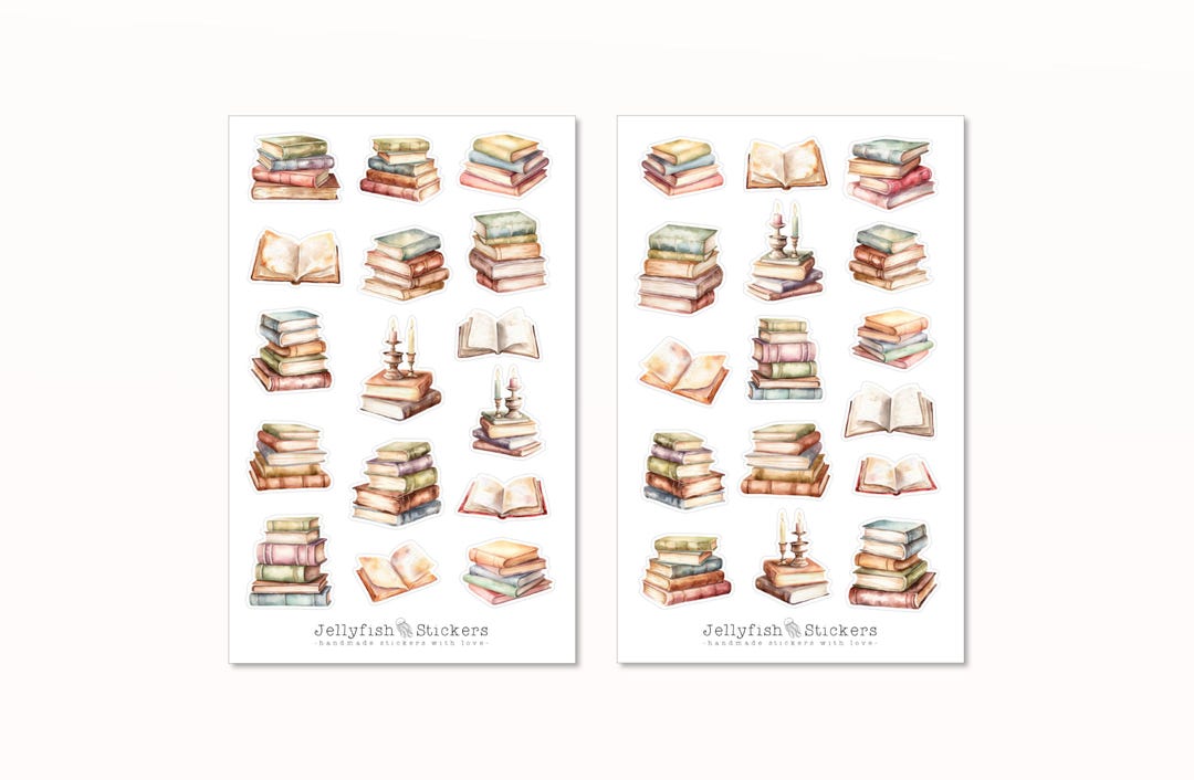 Book Sticker Set - Stickers, Journal Stickers, Planner Stickers ...