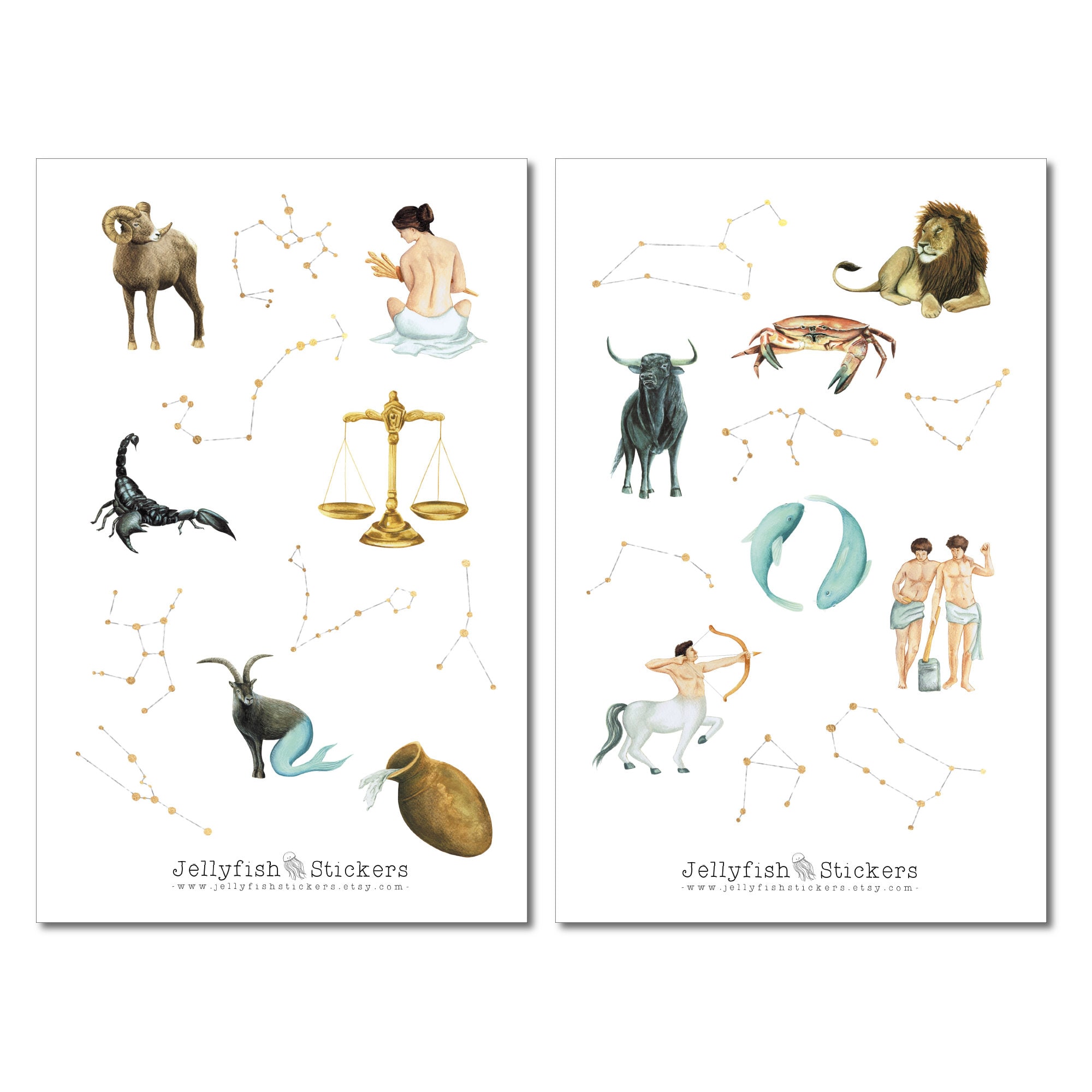 Astrology Sticker Set - Sticker Moon Journal Sticker, Moon Phases ...