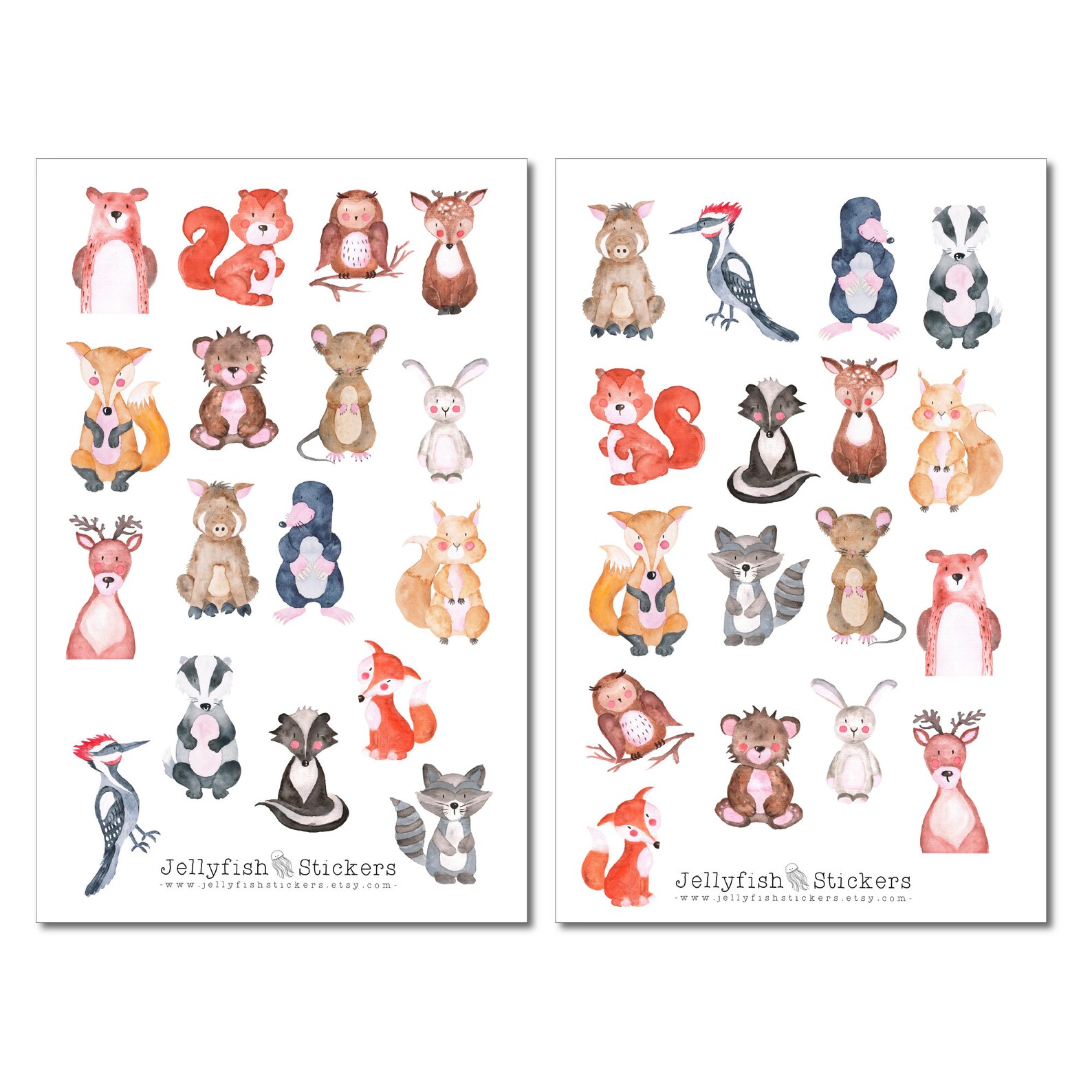 Forest Animals Sticker Set Cute Stickers Journal Sticker - Etsy