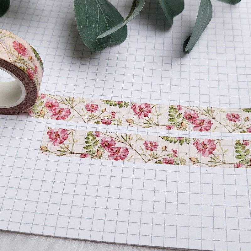 Pink Floral Washi Tape - Etsy