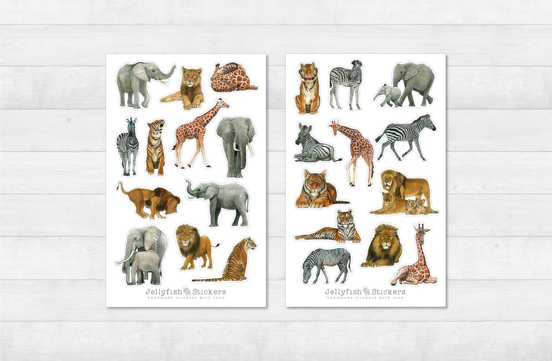 Animals of the Savannah Sticker Set Journal Stickers, Planner Stickers ...