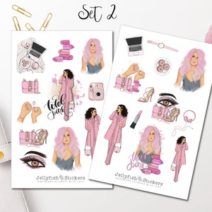 Girls Pink Sticker Set - Journal Sticker Planner Sticker Girls Sticker ...
