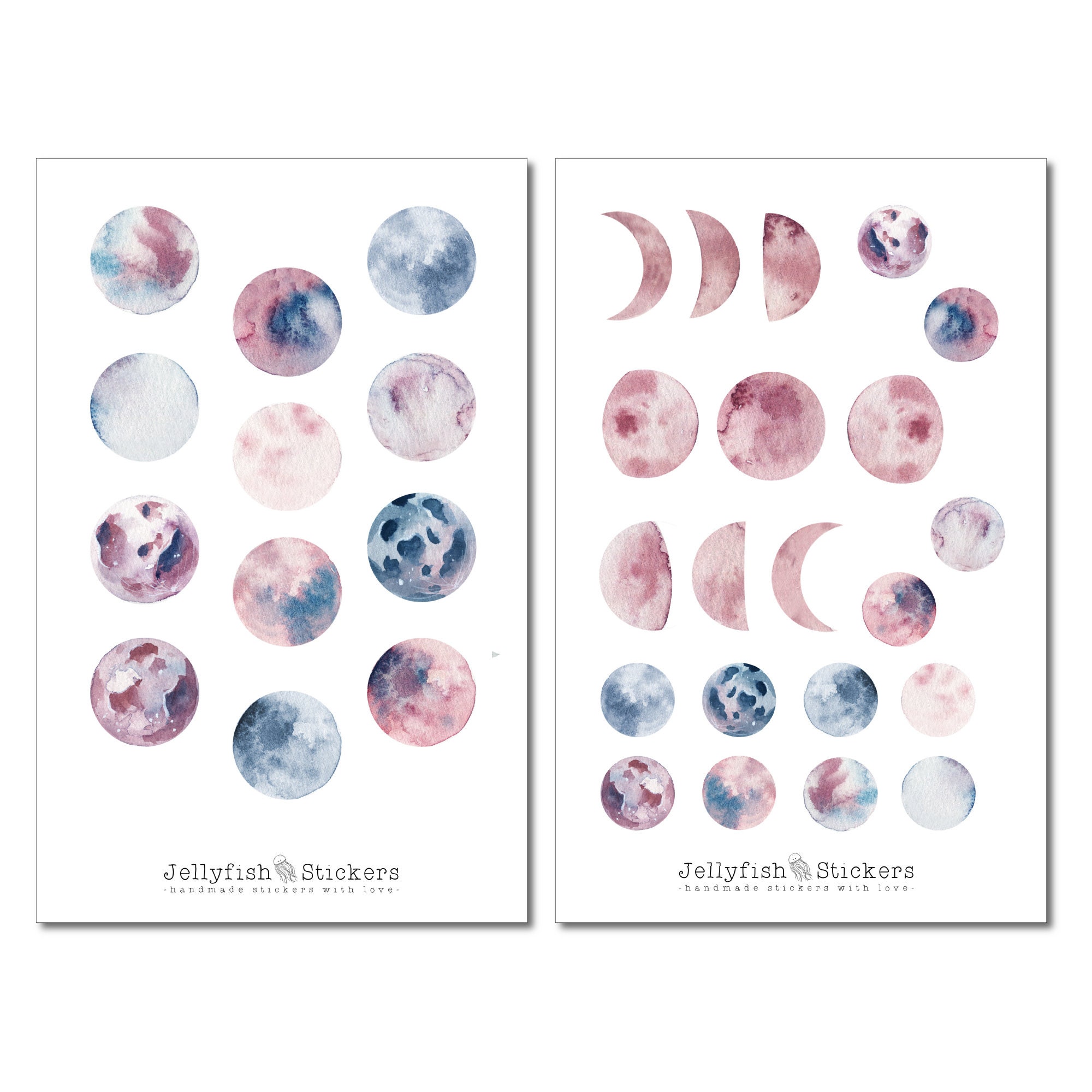 Moons and Animals Sticker Set Journal Stickers Stickers - Etsy