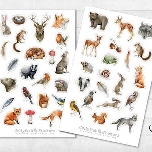 Forest Animals Sticker Set - Journal Stickers, Stickers Nature, Forest ...