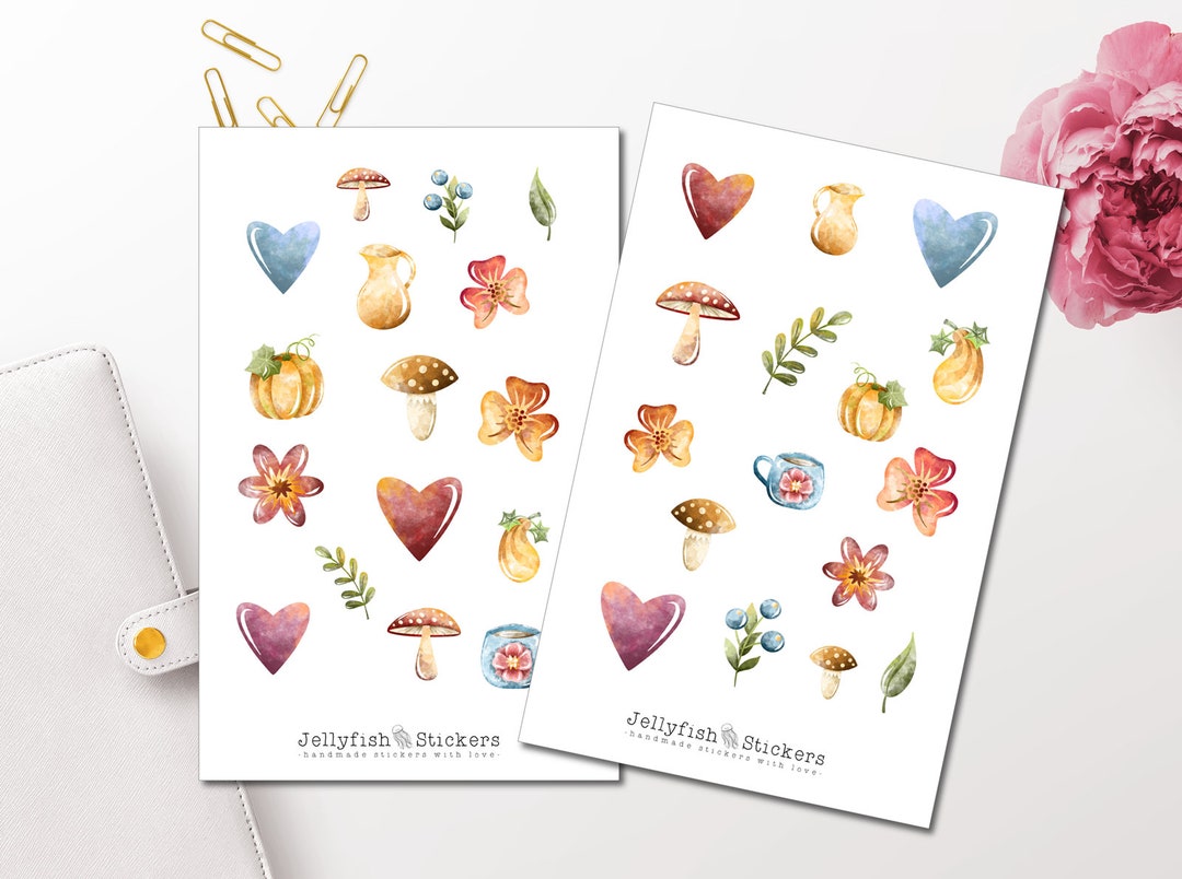 Autumn Watercolor Sticker Set Journal Stickers, Journal Stickers ...