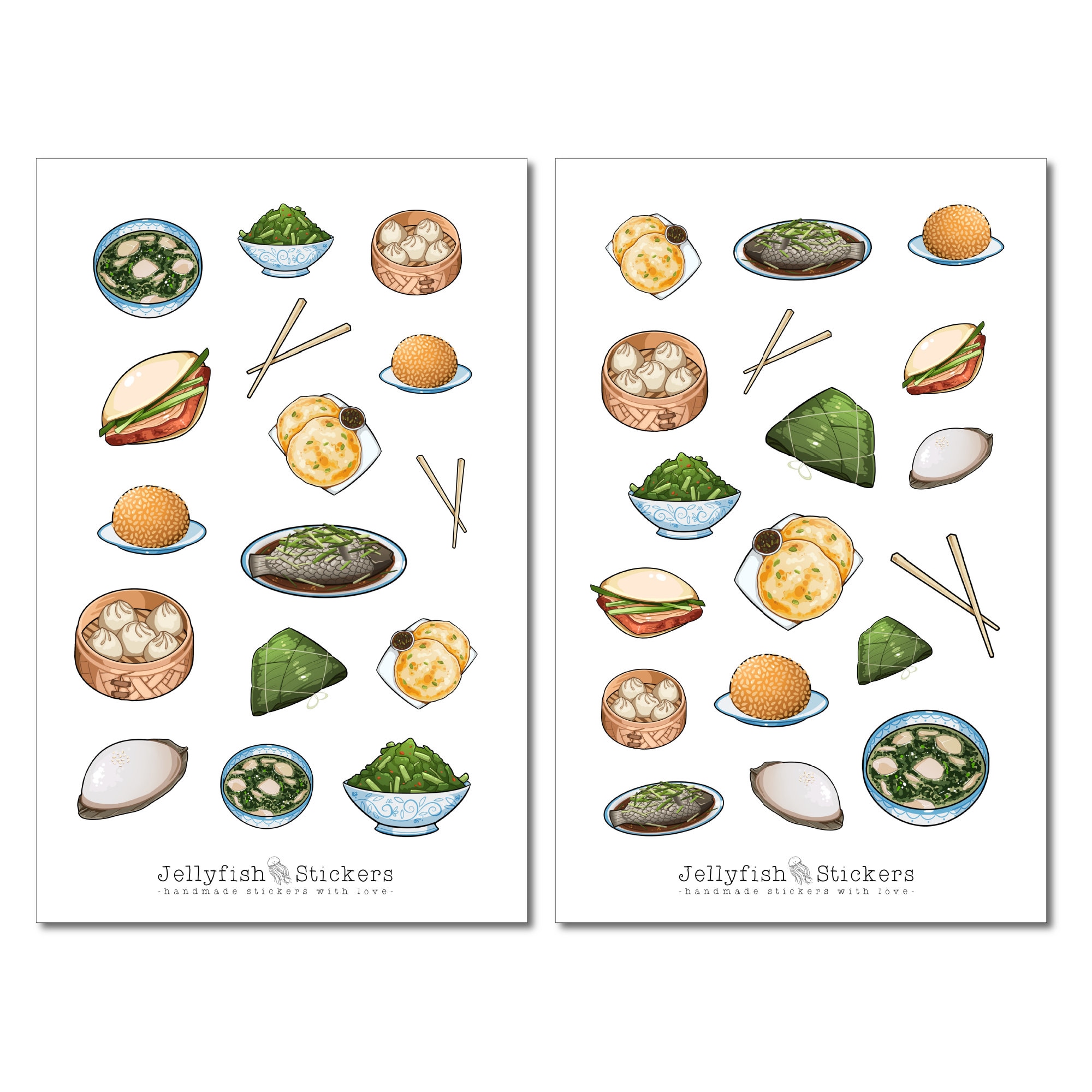 Chinesisches Essen Sticker Set Aufkleber Bunt Journal | Etsy