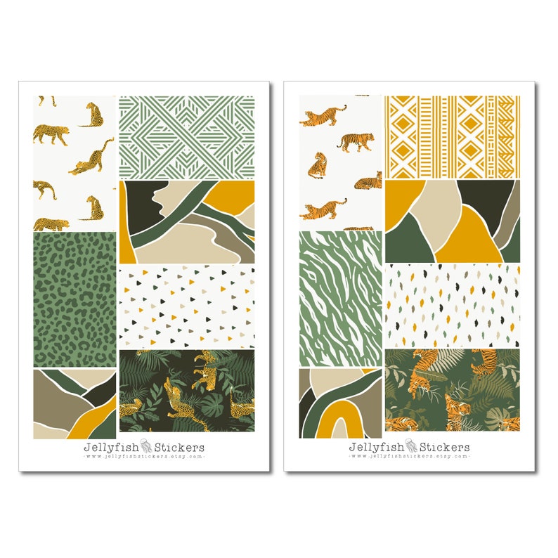 Leopard and Tiger Sticker Set Journal Planner Stickers | Etsy