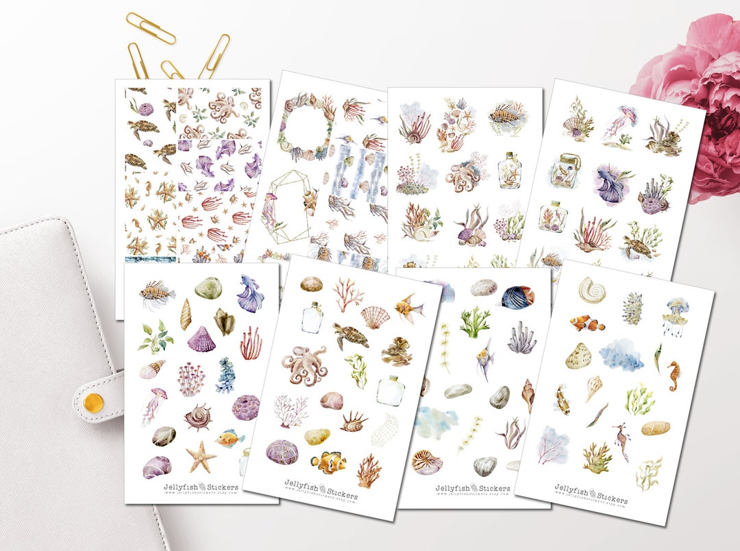 Maritime Sea Sticker Set - Journal Sticker Sticker Fish Planner Sticker ...