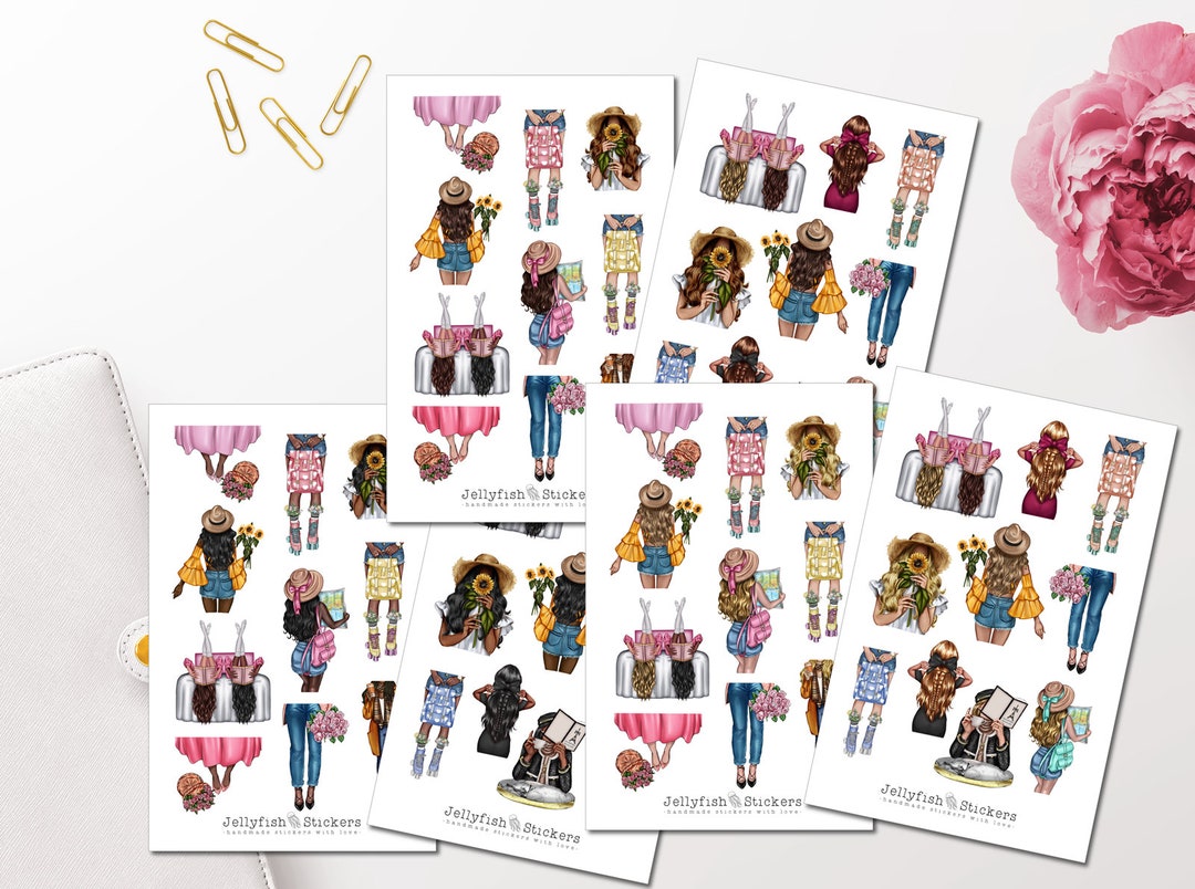 Fashion Girls Sticker Set - Journal Stickers, Planner Stickers, Girls ...