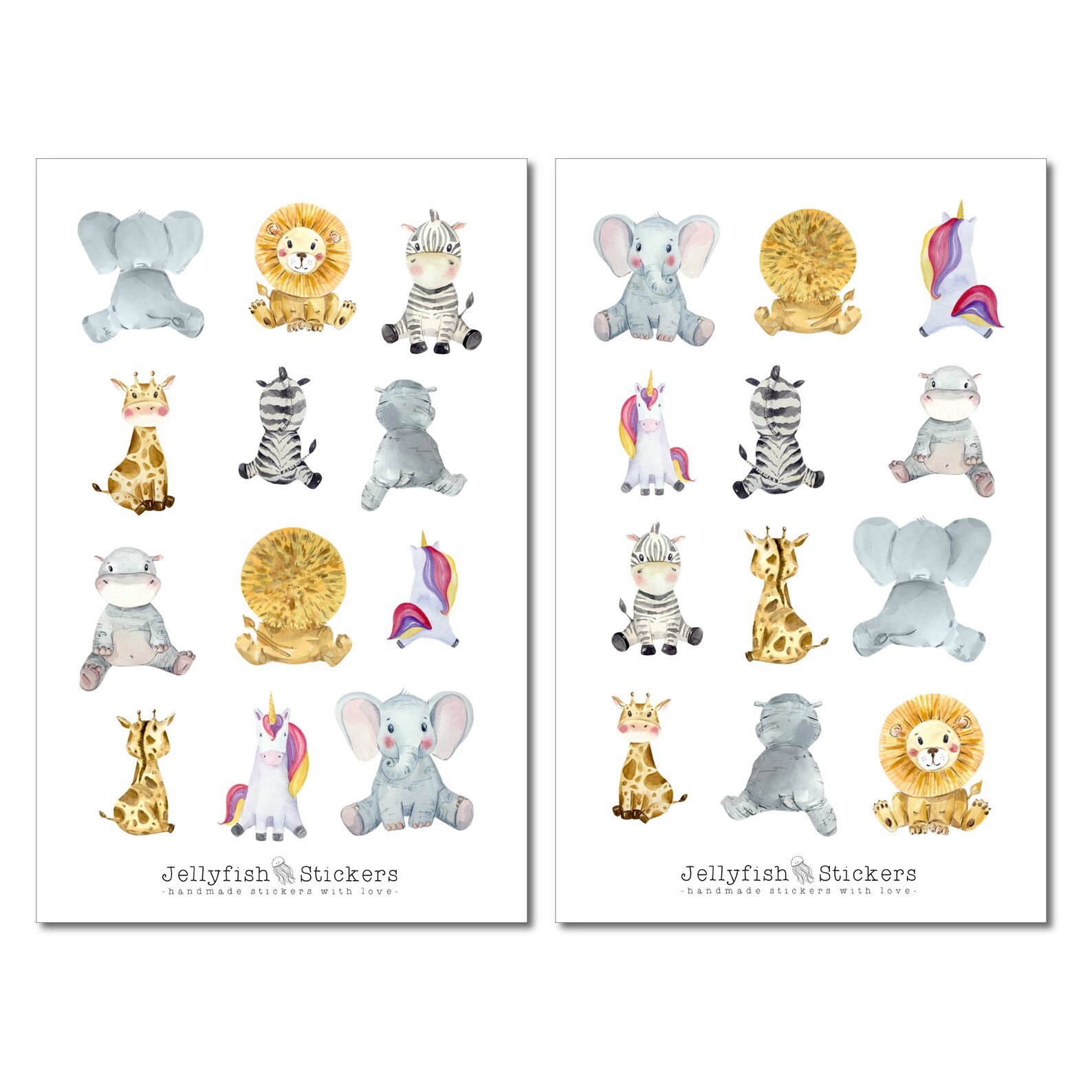 Baby Animals Sticker Set Cute Stickers Journal Sticker - Etsy