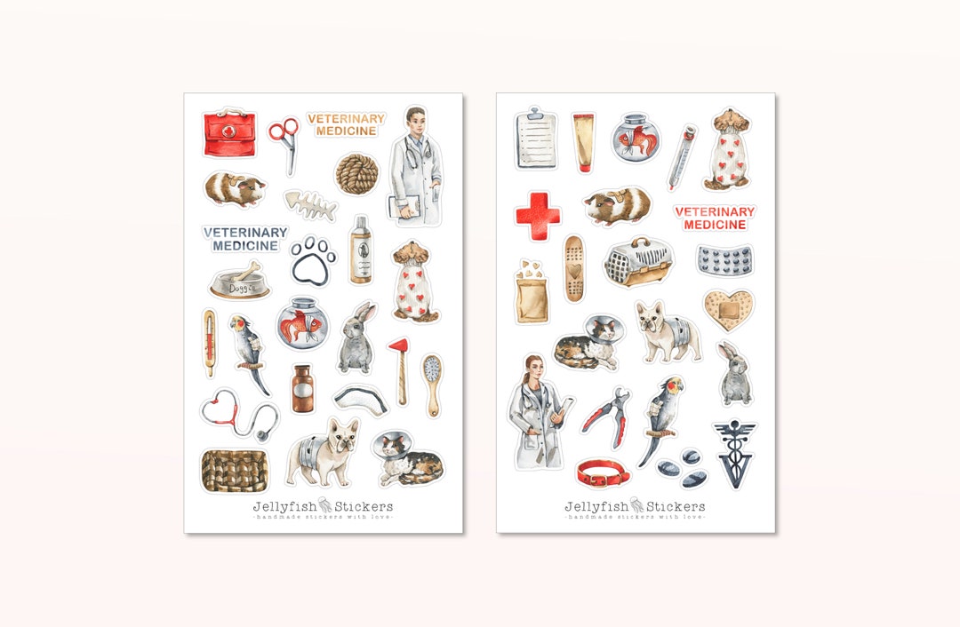 Veterinary Medicine Sticker Set Journal Stickers, Planner Stickers ...