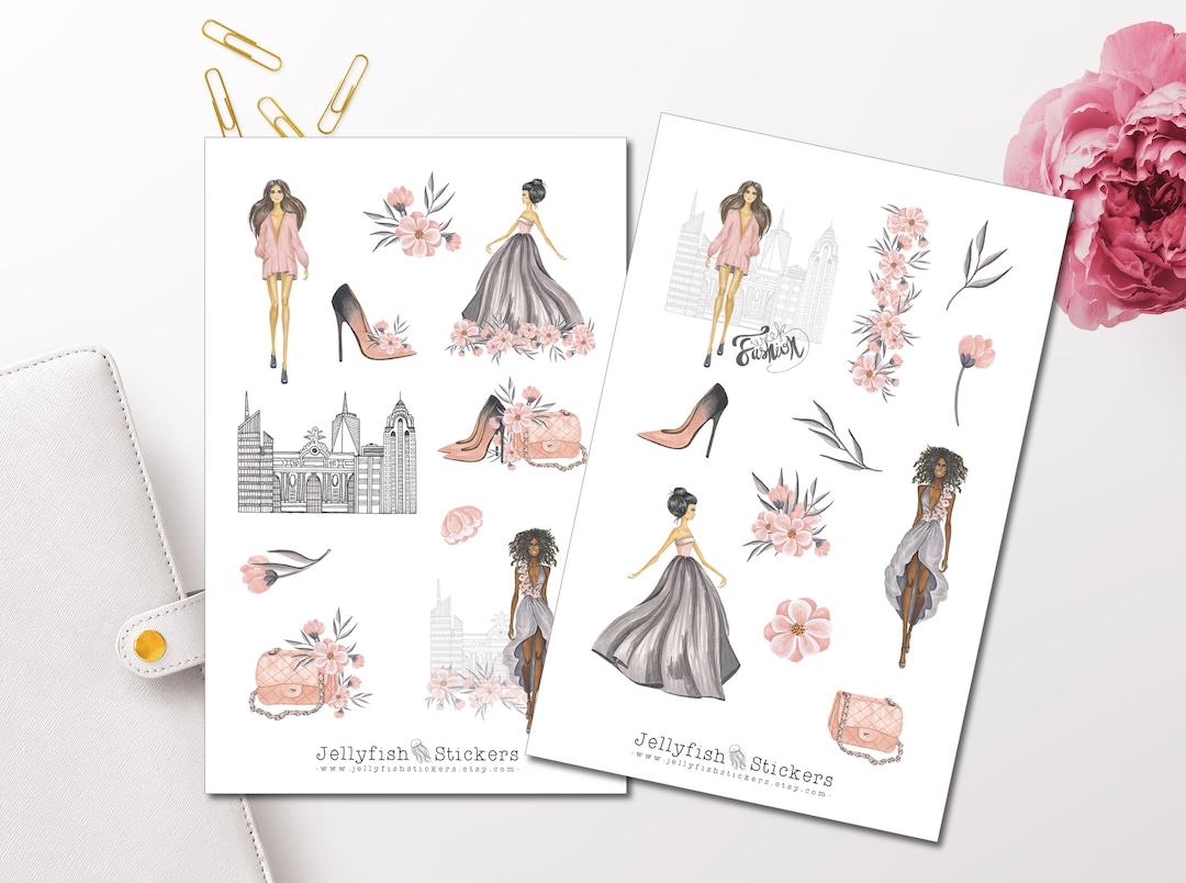 Girls Fashion Sticker Set Sticker Girls, Journal Stickers, Sticker ...