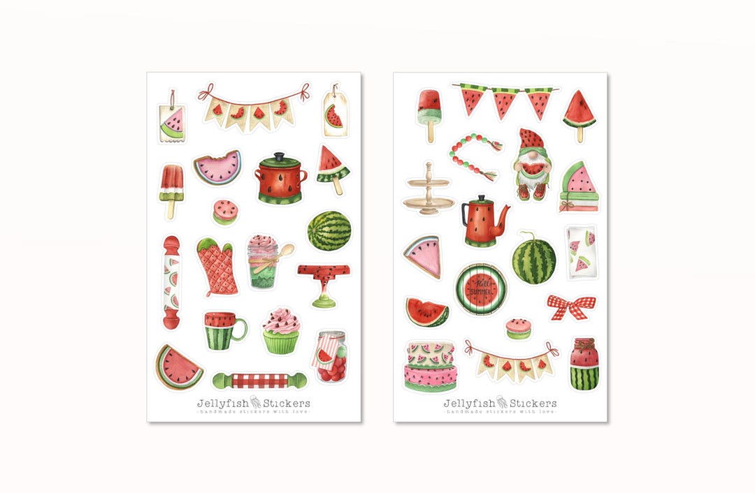 Watermelon Sticker Set - Journal Stickers, Planner Stickers, Stickers ...