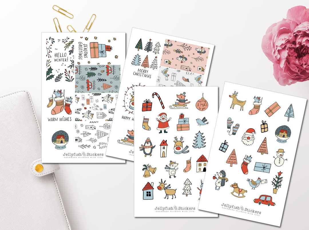 Christmas Sticker Set Christmas Stickers, Journal Stickers, Planner ...