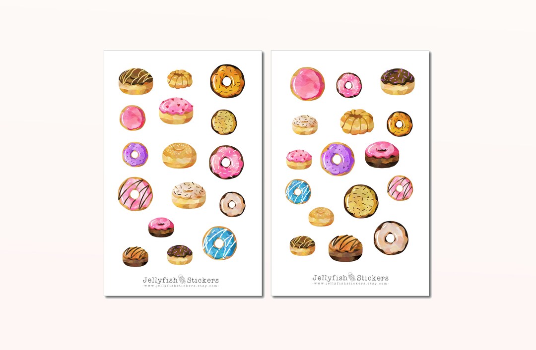 Donuts Sticker Set - Food Stickers Journal Stickers Baking Planner ...