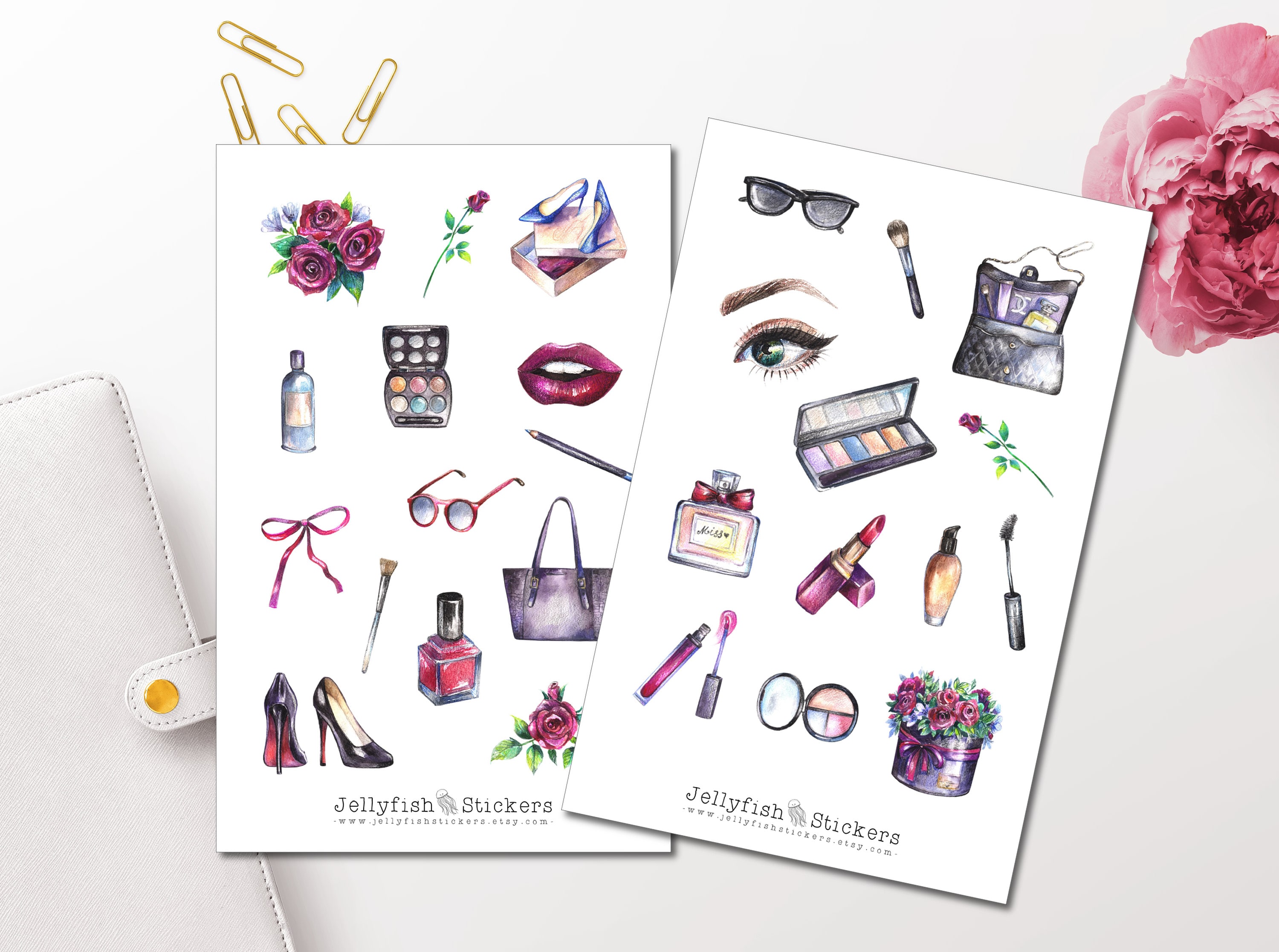 Makeup Sticker Set Journal Sticker Planersticker Sticker | Etsy