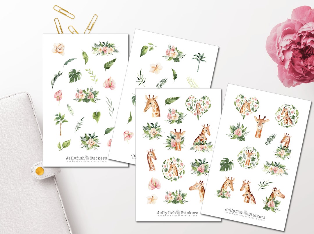 Giraffe Sticker Set Journal Sticker Planner Sticker Sticker Animals ...