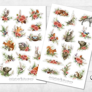 Forest Animals Sticker Set - Journal Stickers, Nature Stickers, Forest ...