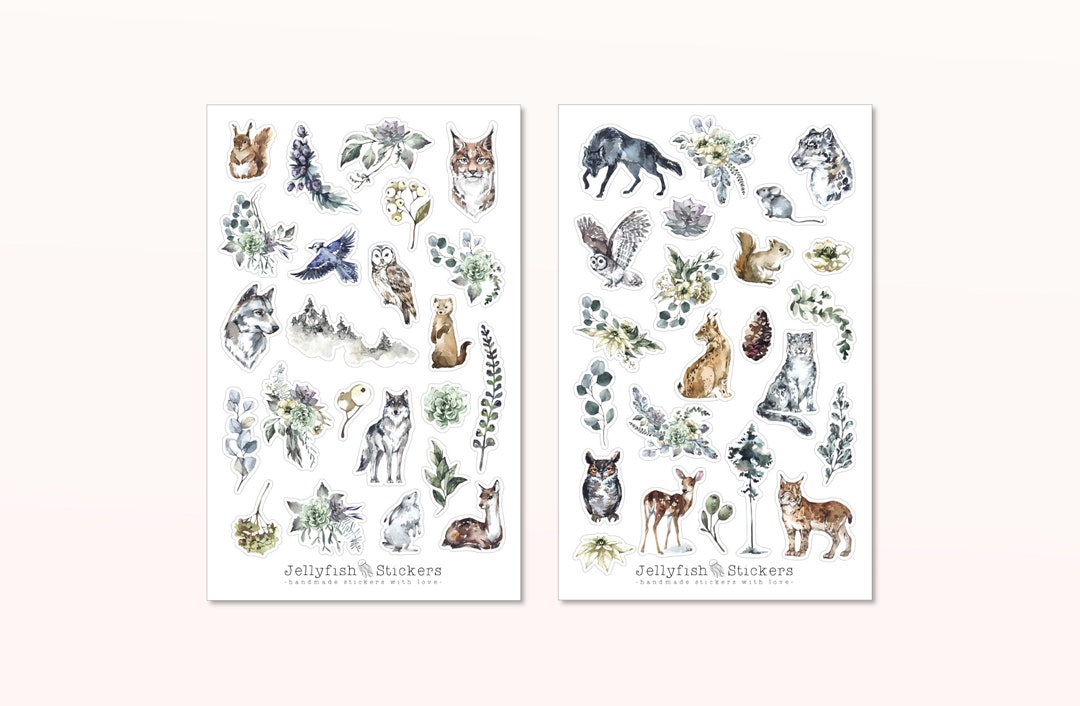 Forest Animals Sticker Set - Journal Stickers, Planner Stickers ...
