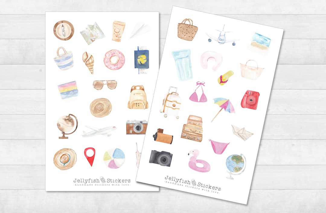 Summer Vacation Sticker Set Stickers, Journal Stickers, Planner ...