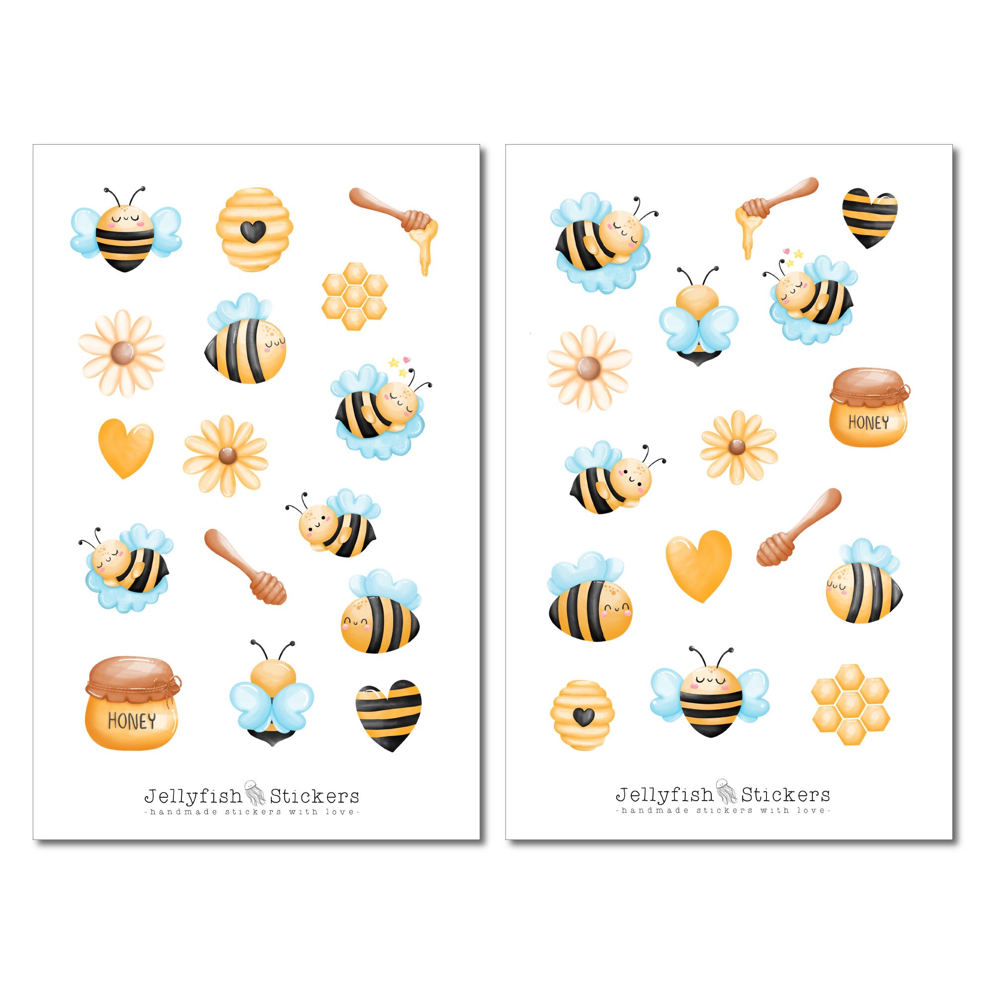 Bee Sticker Set - Stickers, Journal Stickers, Insect Stickers, Bee ...
