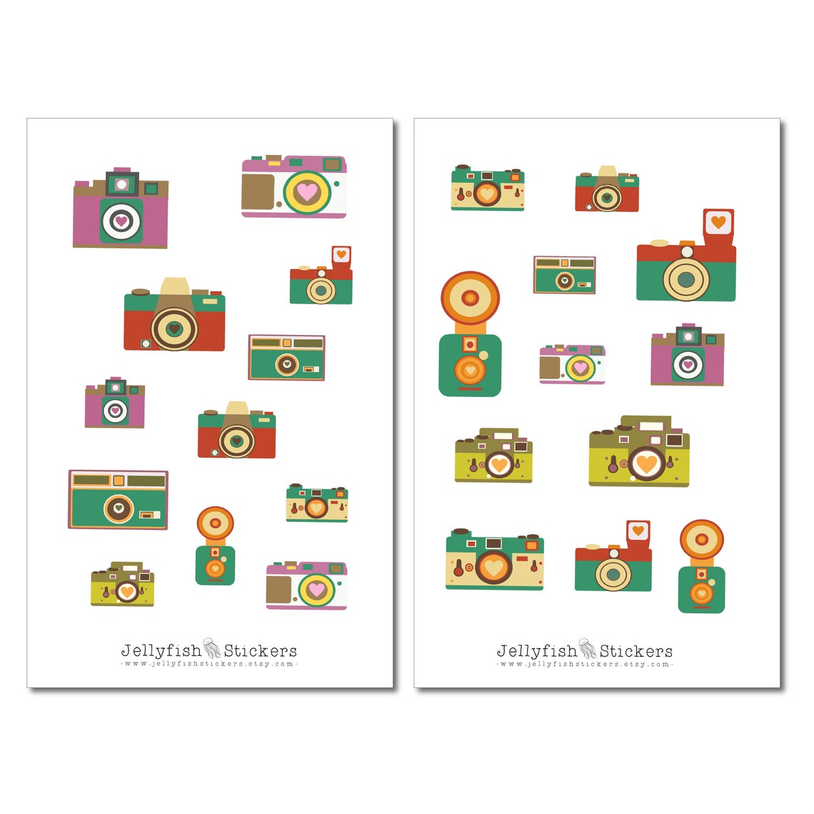 Retro Cameras Sticker Set - Stickers Retro Journal Stickers Sticker ...