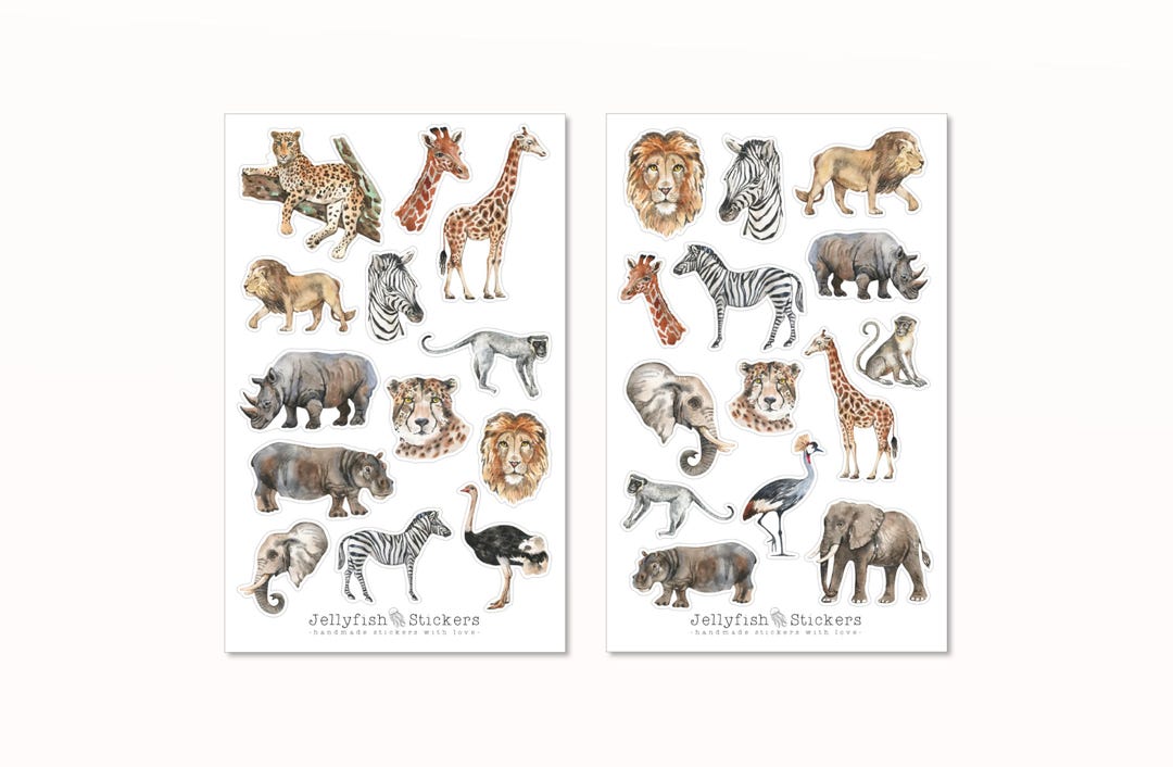 African Animals Sticker Set - Journal Stickers, Planner Stickers ...
