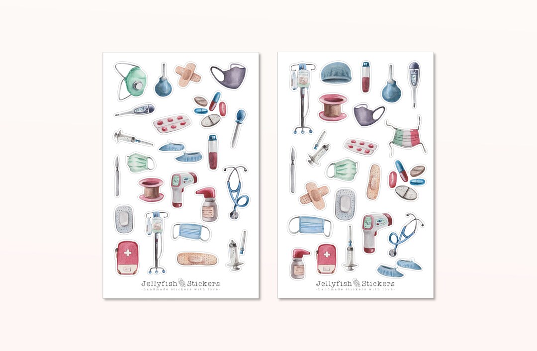 Health Sticker Set - Journal Stickers, Planner Stickers, Stickers ...