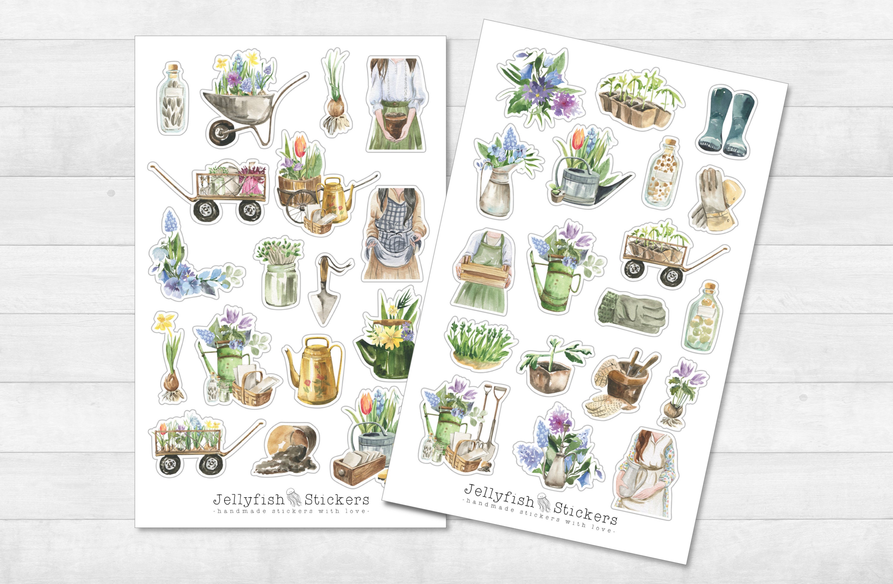 Gartenarbeit Sticker Set - Planer Sticker, Journal Sticker, Garten ...