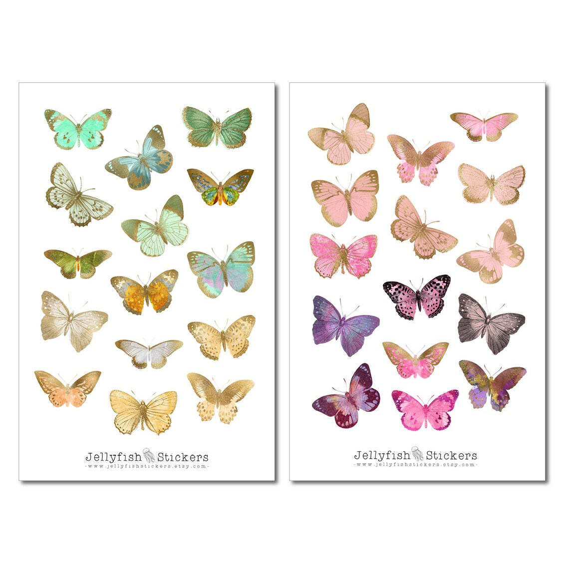 Butterflies Colorful Sticker Set Journal Sticker Stickers - Etsy