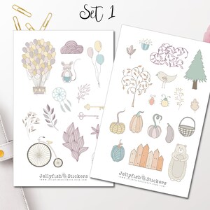 Retro Pastel Sticker Set Sticker Animals Sticker Coffee and Cake ...