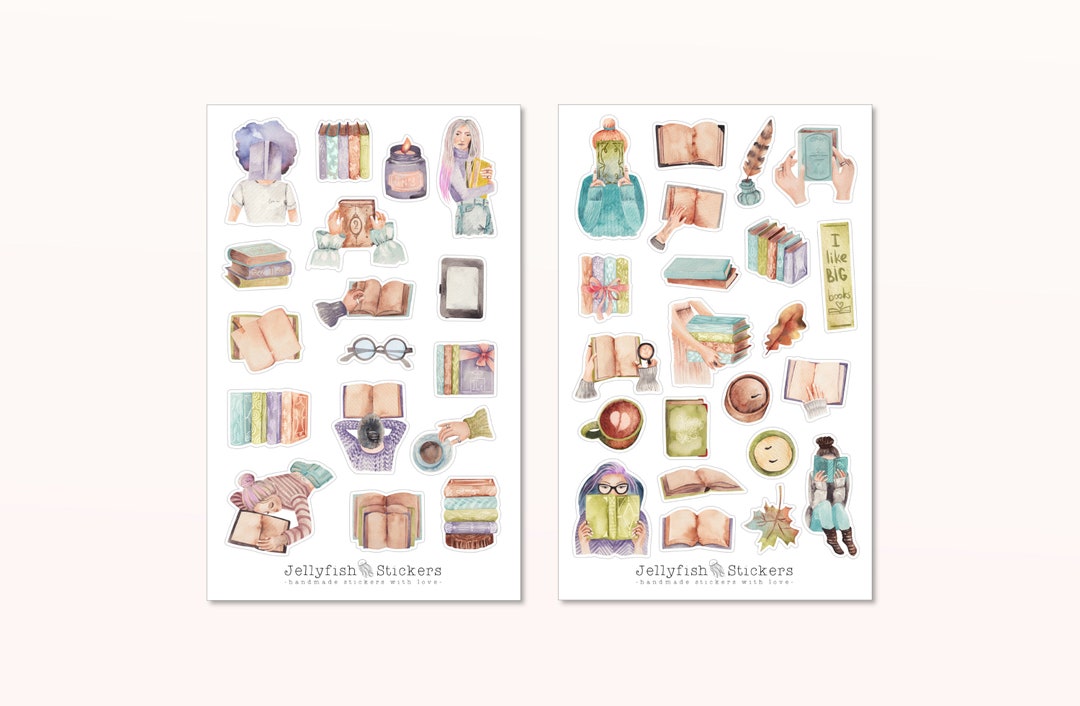 Books Sticker Set - Stickers, Planner Stickers, Reading Stickers ...
