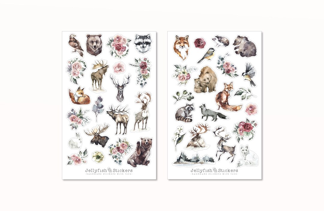 Forest Animals Sticker Set Journal Stickers, Planner Stickers, Stickers ...
