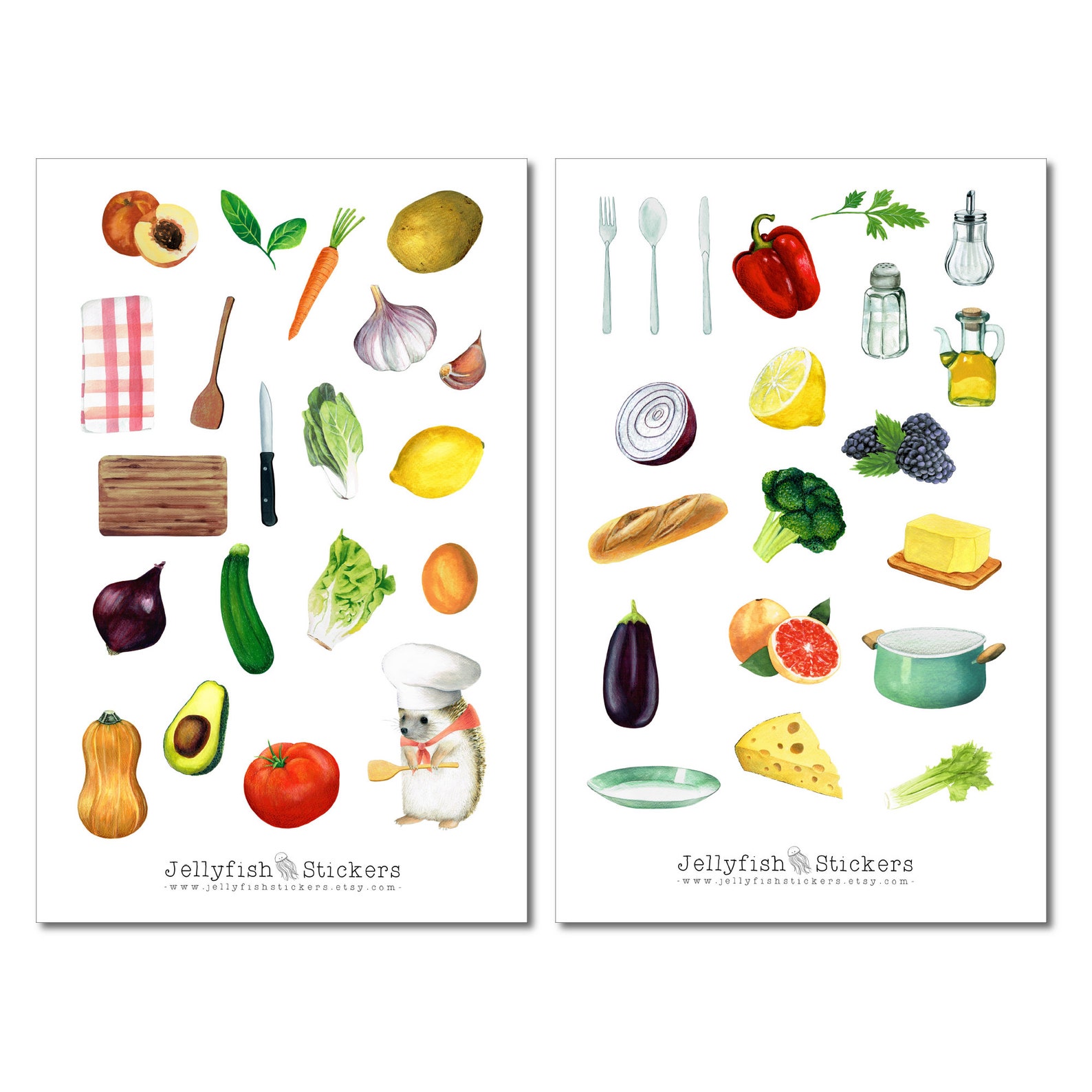 Cooking Sticker Set - Sticker Cookbook, Journal Sticker, Fruit and ...
