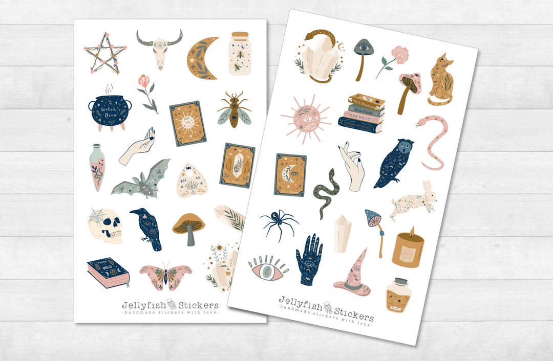 Magic Sticker Set - Stickers, Journal Stickers, Planner Stickers, Witch ...